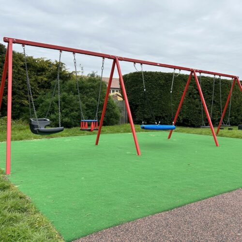 Sturdy Triple Bay Swing with mixed seats – Streetscape Products & Services